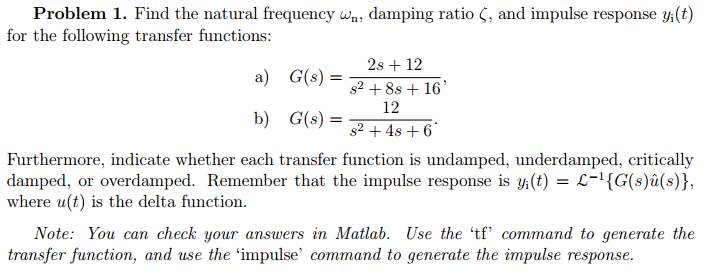 Solved Problem 1. Find the natural frequency wn, clamping | Chegg.com