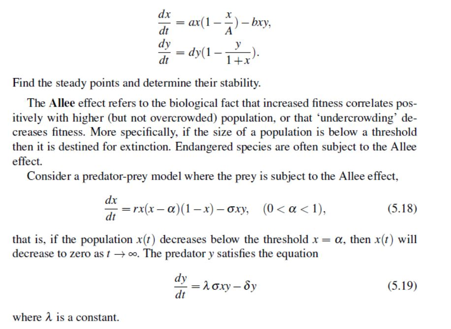 Solved dx/dt = ax(1 - x/A) - bxy, dy/dx = dy (1 - y/1 + x). | Chegg.com