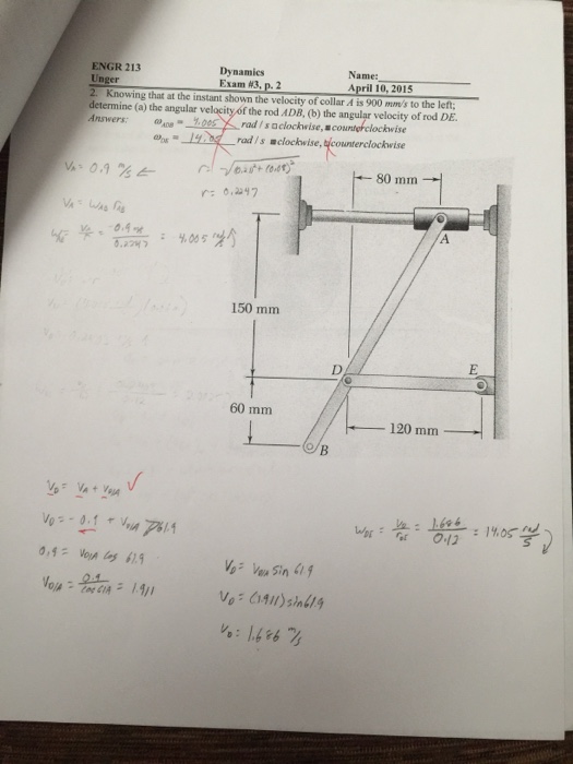 Solved Knowing that it the instant shown the velocity of | Chegg.com