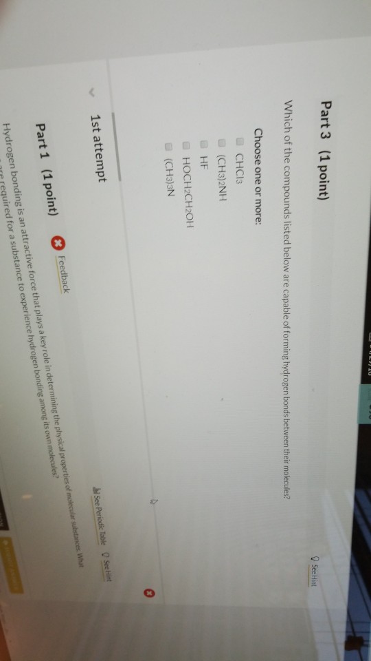 Solved Part 3 (1 point) Which of the compounds listed below | Chegg.com