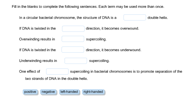 Solved Fill in the blanks to complete the following DNA | Chegg.com