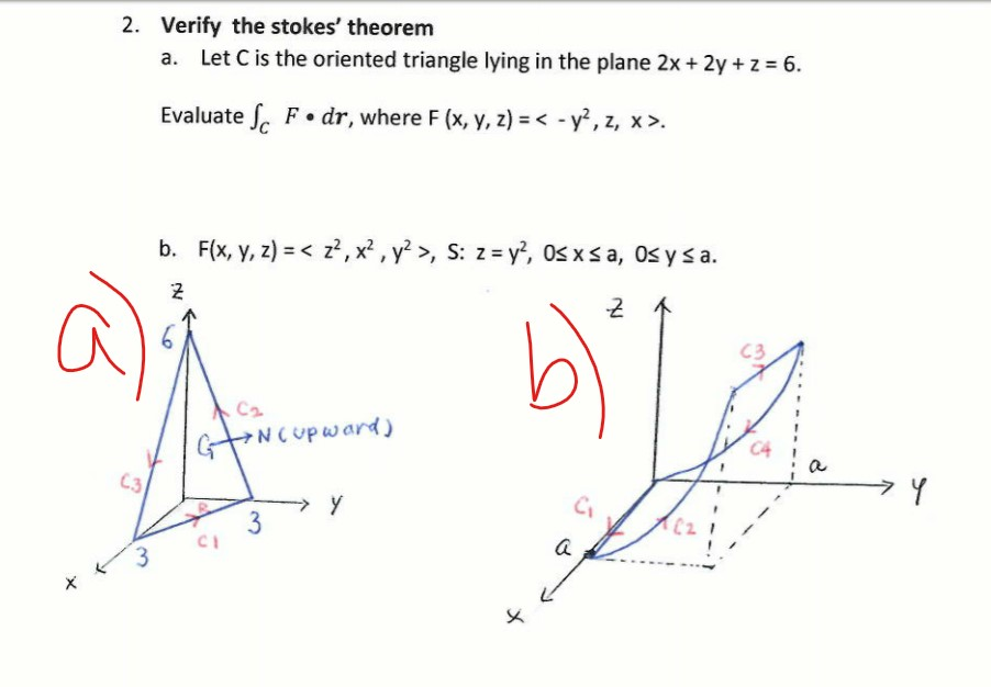 Solved 2. Verify the stokes' theorem a. Let C is the | Chegg.com