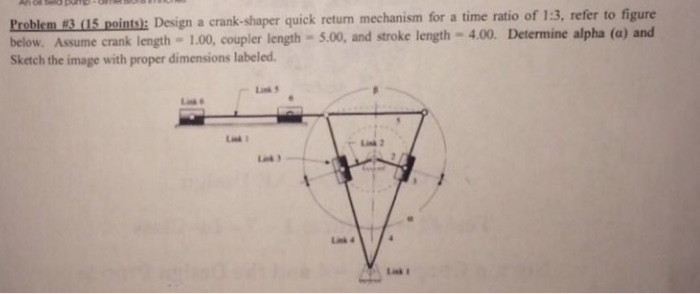 Solved Design a crank-shaper quick return mechanism for a | Chegg.com