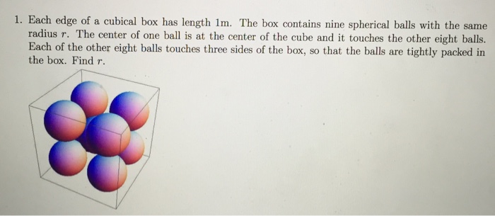 Solved Each edge of a cubical box has length 1m. The box | Chegg.com
