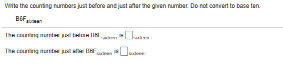 Solved Write the counting numbers just before and just after | Chegg.com