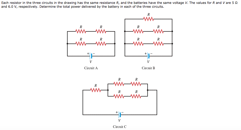Solved Each resistor in the three circuits in the drawing | Chegg.com