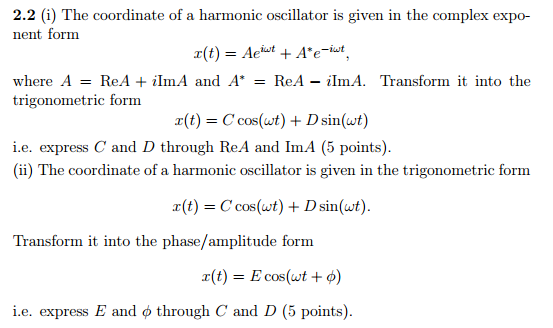 Solved The coordinate of a harmonic oscillator is given in | Chegg.com