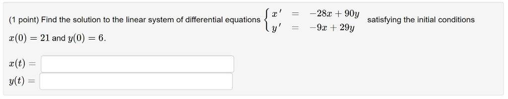 Solved Find the solution to the linear system of | Chegg.com