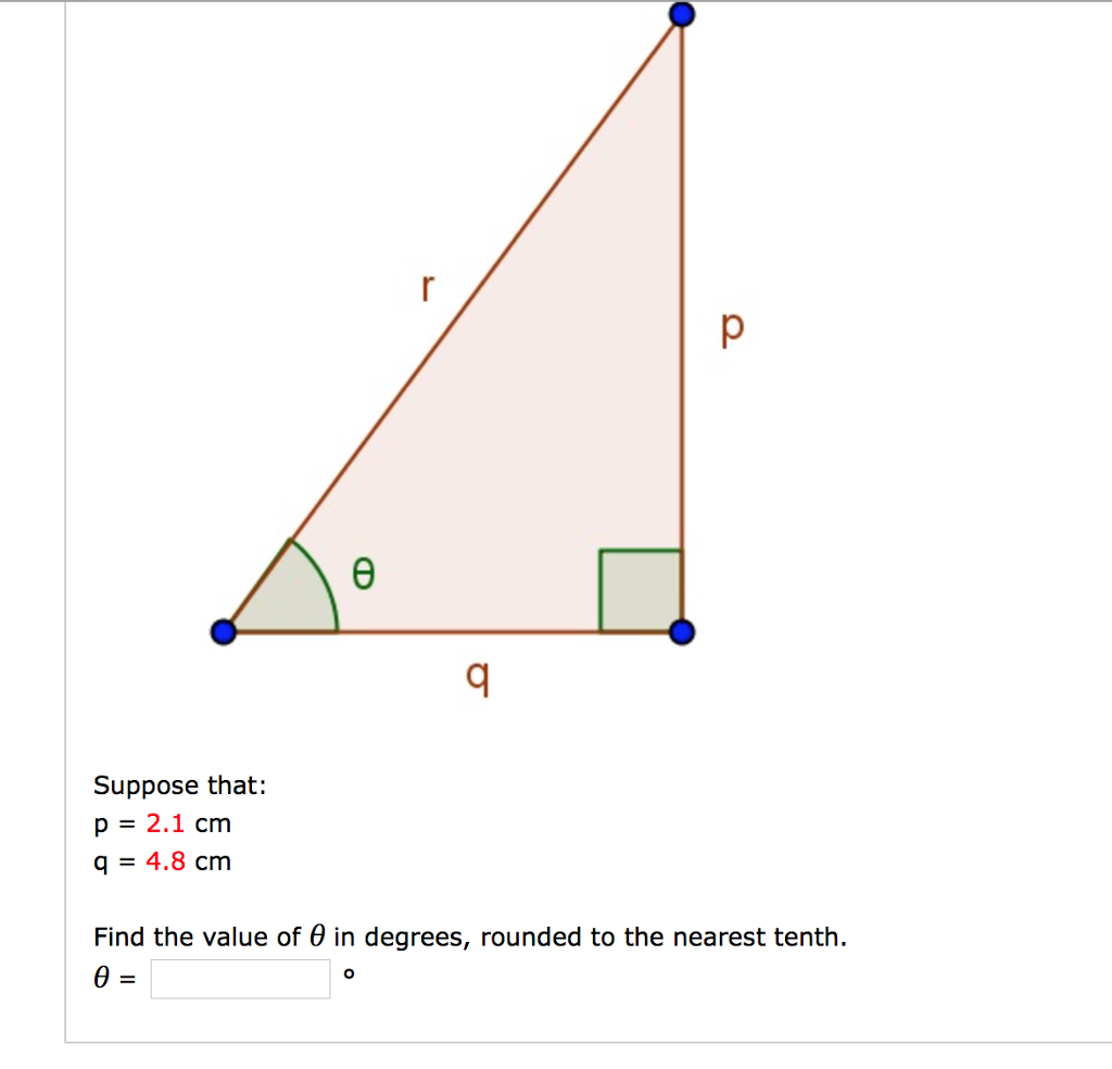 Solved Suppose that: p = 2.1 cm q = 4.8 cm Find the | Chegg.com
