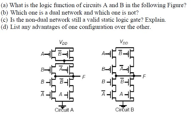 Solved (a) What is the logic function of circuits A and B in | Chegg.com