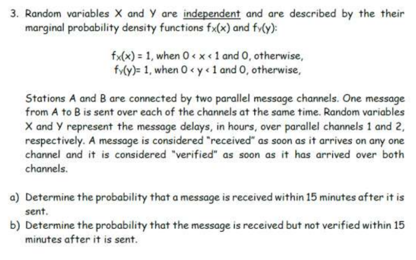 Solved Random variables x and y are independent and are | Chegg.com