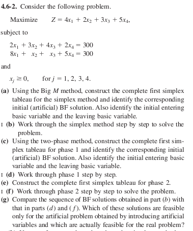 Consider the following problem. Maximize Z = 4x1 + | Chegg.com