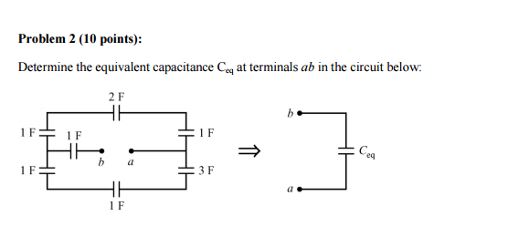 Solved Determine the equivalent capacitance Ceq at terminals | Chegg.com
