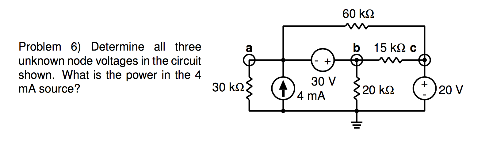 Solved Determine all three unknown node voltages in the | Chegg.com