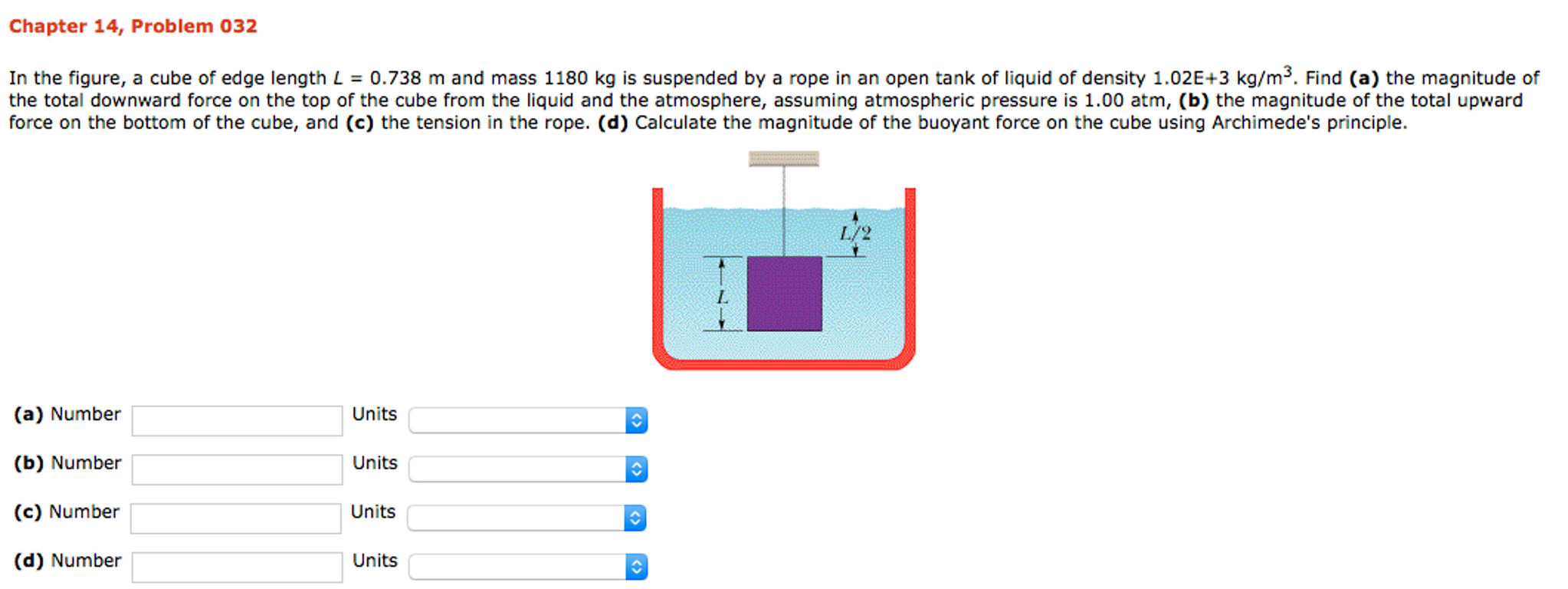 Solved In the figure, a cube of edge length L = 0.738 m and | Chegg.com