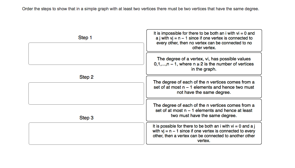 Solved Order the steps to show that in a simple graph with | Chegg.com