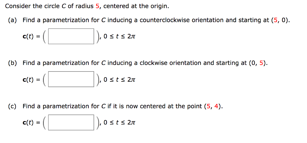 Solved Consider the circle C of radius 5, centered at the | Chegg.com