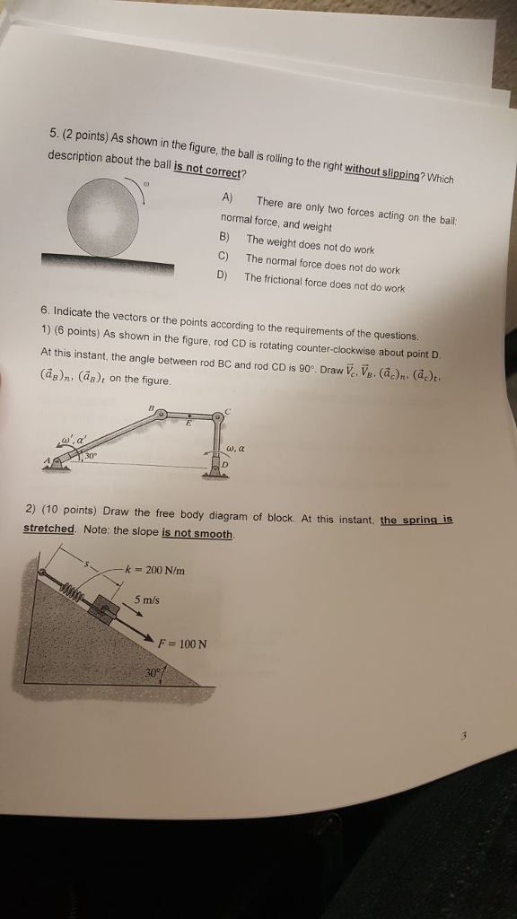 Solved 5. (2 points) As shown in the figure, the ballis | Chegg.com