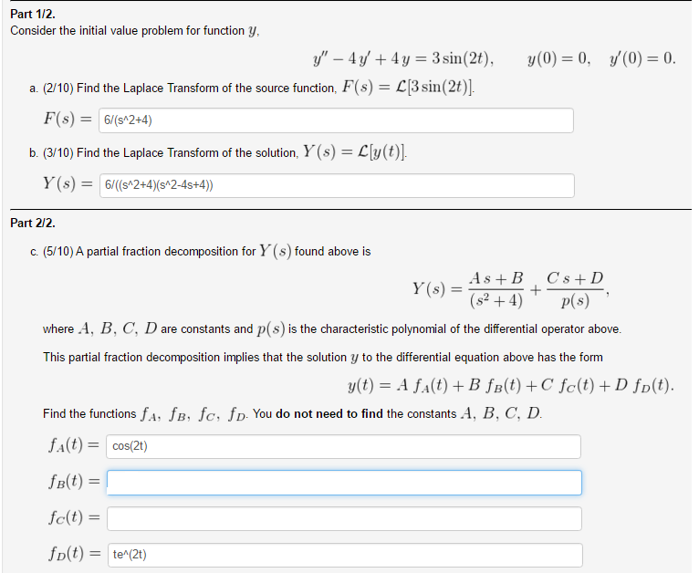 Solved Part 12 Consider The Initial Value Problem For 