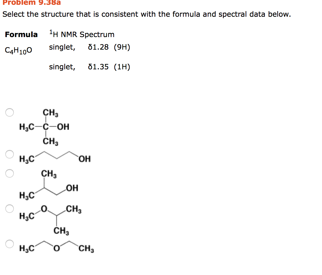 Solved Select the structure that is consistent with the | Chegg.com
