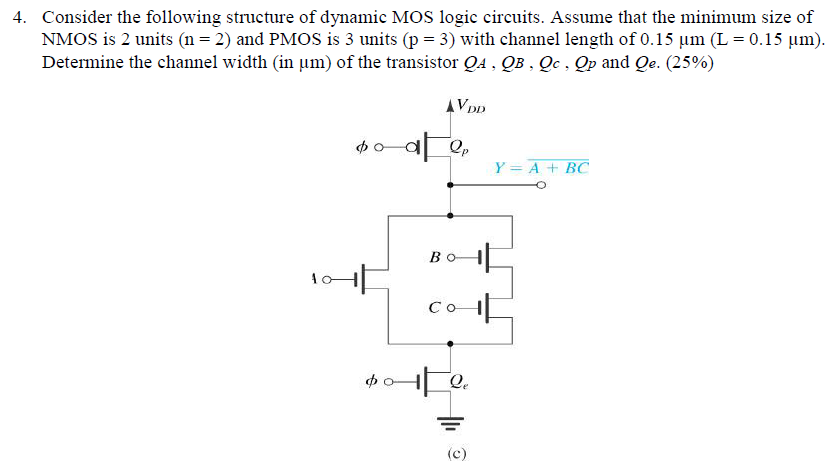 Solved Consider the following structure of dynamic MOS logic | Chegg.com