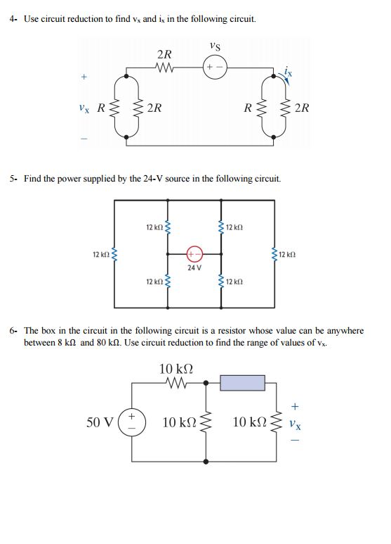 Solved Use circuit reduction to find v_x and i_x in the | Chegg.com