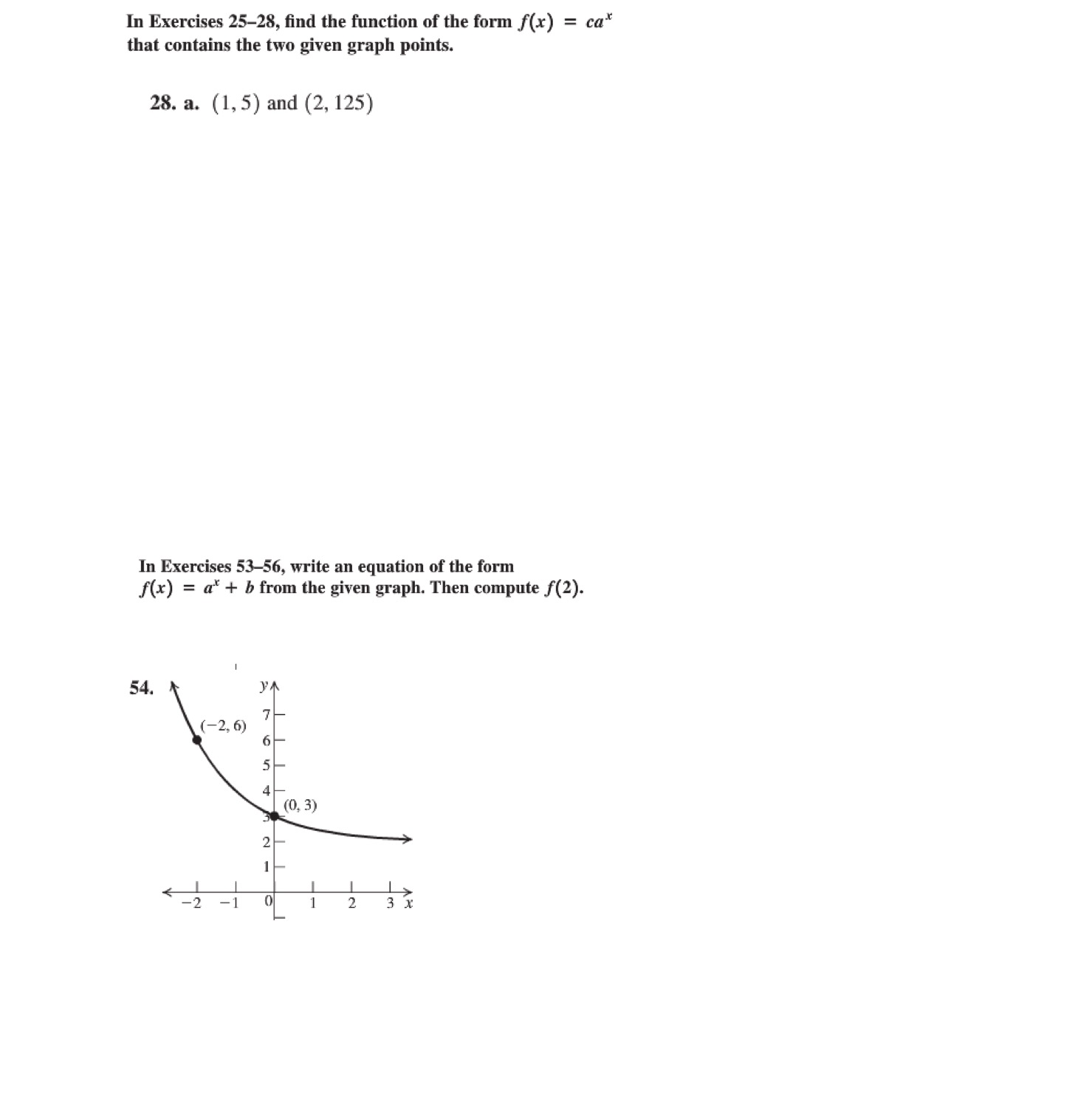 Solved [n Exercises 25-28, find the function of the form | Chegg.com