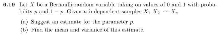 Solved 6.19 Let X be a Bernoulli random variable taking on | Chegg.com