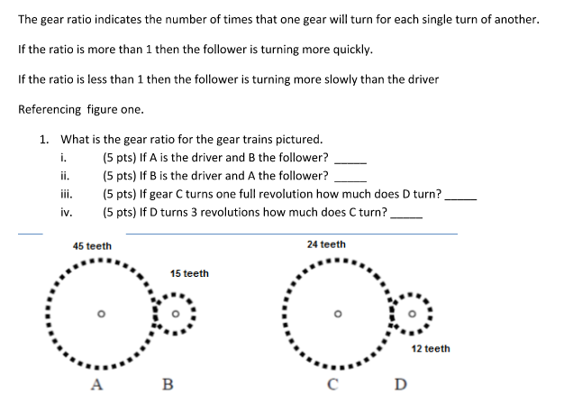 Solved The gear ratio indicates the number of times that one | Chegg.com
