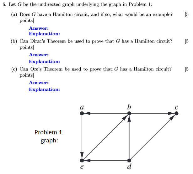 Solved 6. Let G be the undirected graph underlying the graph | Chegg.com