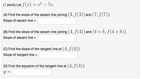 Slope Of Secant Line