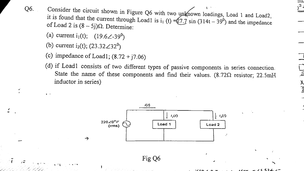 Solved 2 Q6. Consider the circuit shown in Figure Q6 with | Chegg.com
