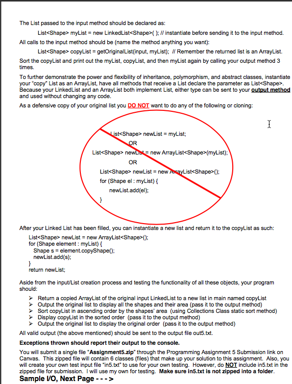 Solved DETAILS You will create 3 shape classes (Circle, | Chegg.com