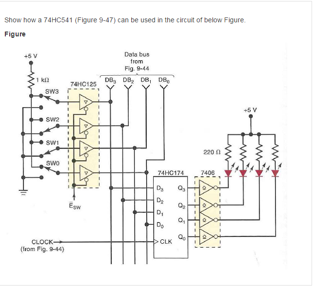 Solved Show how a 74HC541 (Figure 9-47) can be used in the | Chegg.com