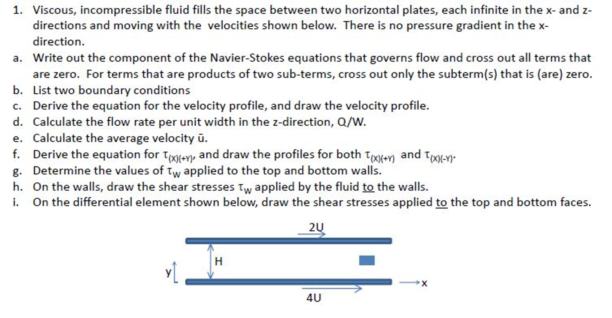 Solved Viscous, incompressible fluid fills the space between | Chegg.com