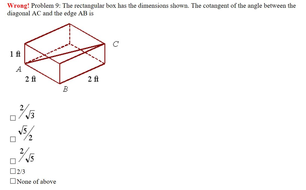 Solved The rectangular box has the dimensions shown. The | Chegg.com Solved The rectangular box has the dimensions shown. The | Chegg.com