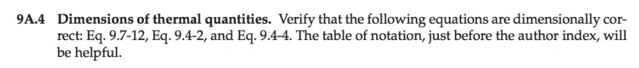 Solved 9A.4 Dimensions of thermal quantities. Verify that | Chegg.com