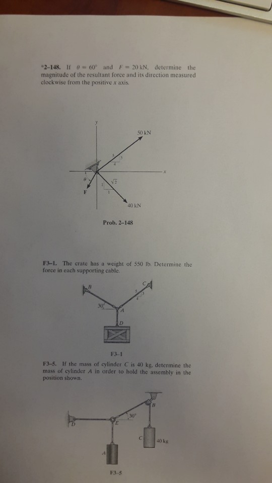 Solved "2-148" If o=60° and F=20 kN, determine the magnitude | Chegg.com