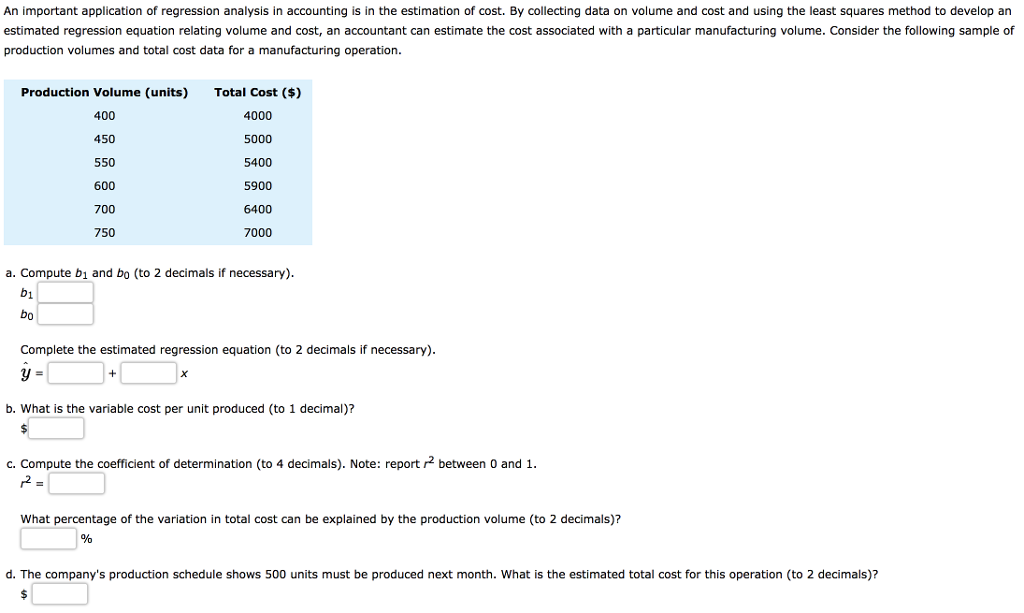 Solved An important application of regression analysis in | Chegg.com