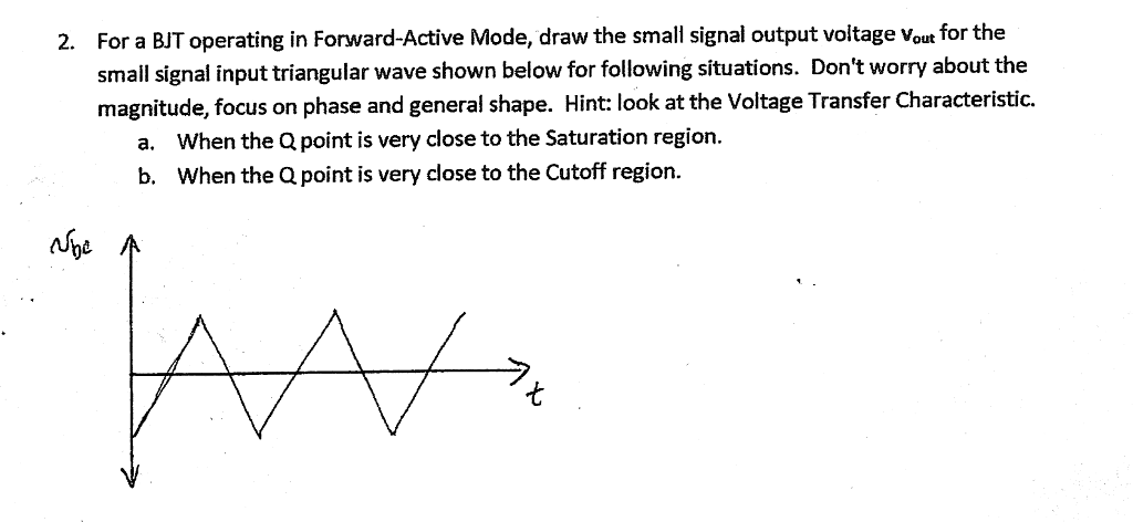 Solved For a BJT operating in Forward-Active Mode, draw the | Chegg.com