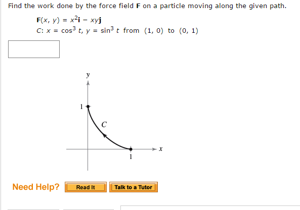 Solved Find the work done by the force field F on a particle | Chegg.com
