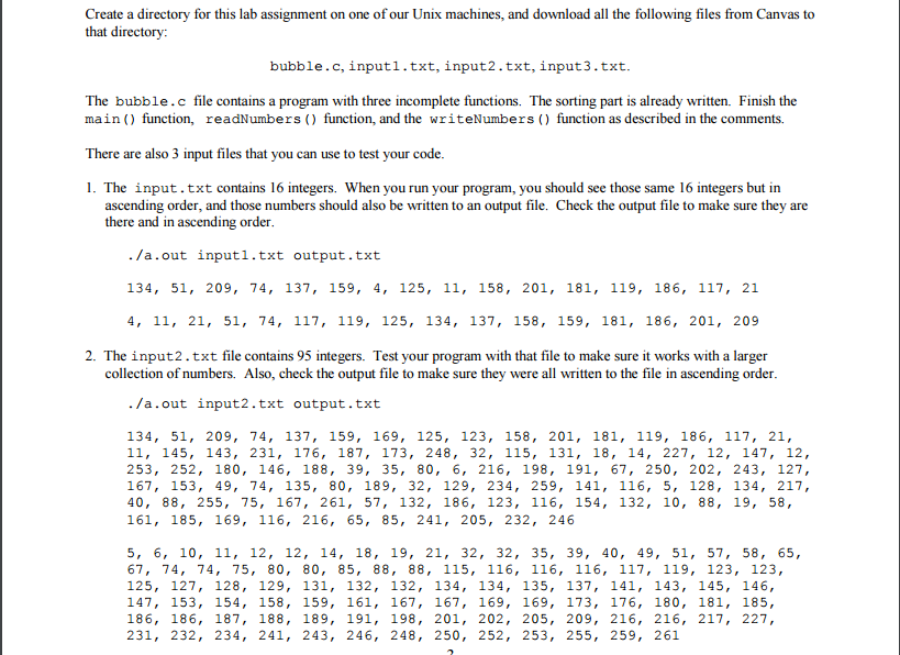Solved Finish the main() function, readNumbers() function, | Chegg.com