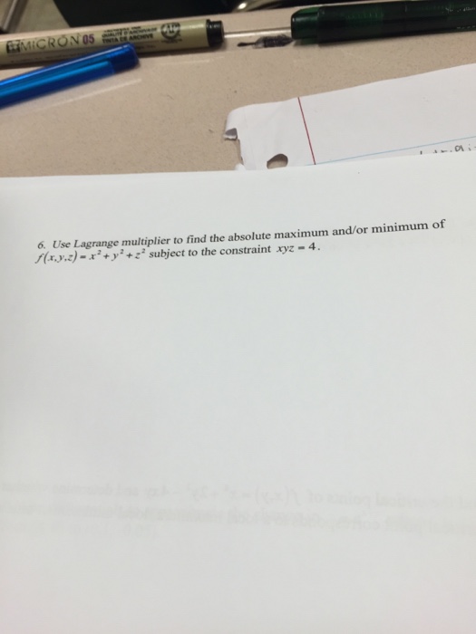 Solved Use Lagrange multiplier to find the absolute maximum | Chegg.com
