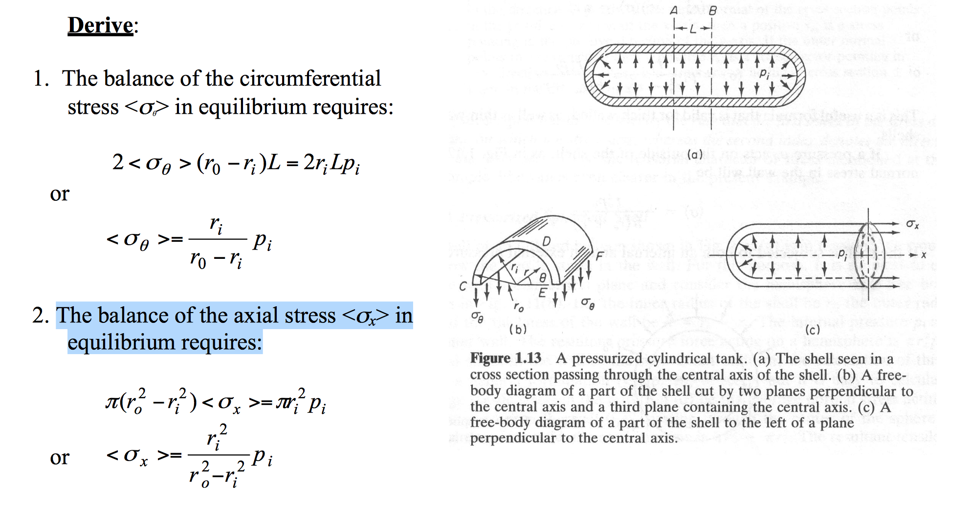 Solved The balance of the circumferential stress in | Chegg.com
