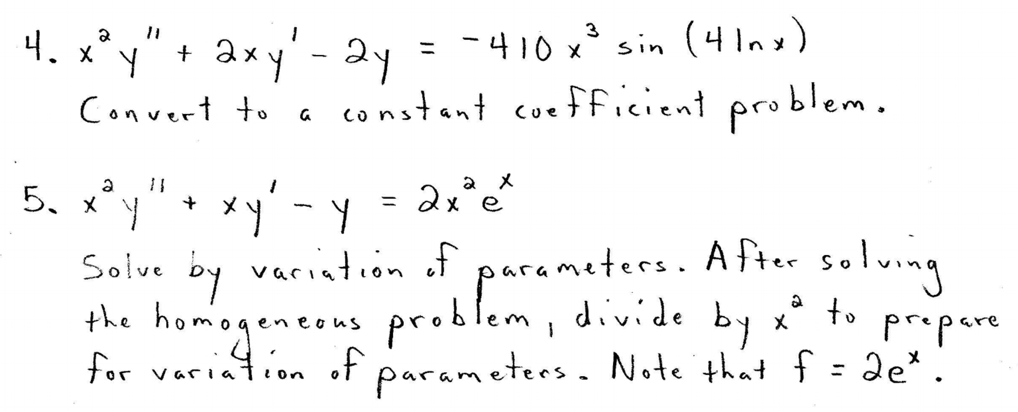 Solved X 2y 2xy 2y 410 X 3 Sin 4 Ln X Convert To Chegg