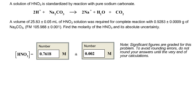 Solved A solution of HNO3 is standardized by reaction with | Chegg.com