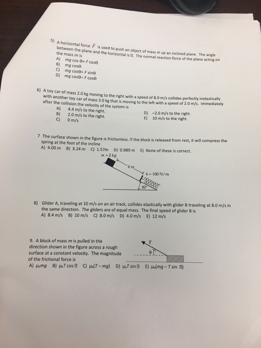 Solved A horizontal force F is used to push an object of | Chegg.com