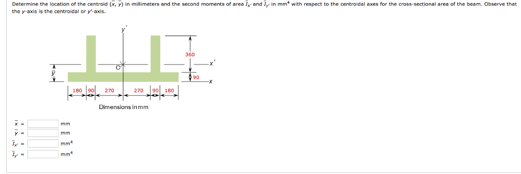 Solved Determine the location of the centroid (x, bar y bar) | Chegg.com