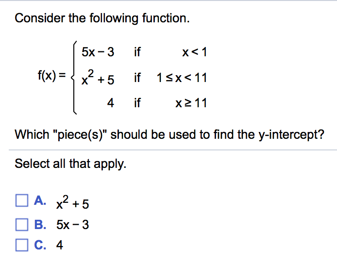 Solved Consider The Following Function 5x 3 X 1 Fx If 1 Sx 