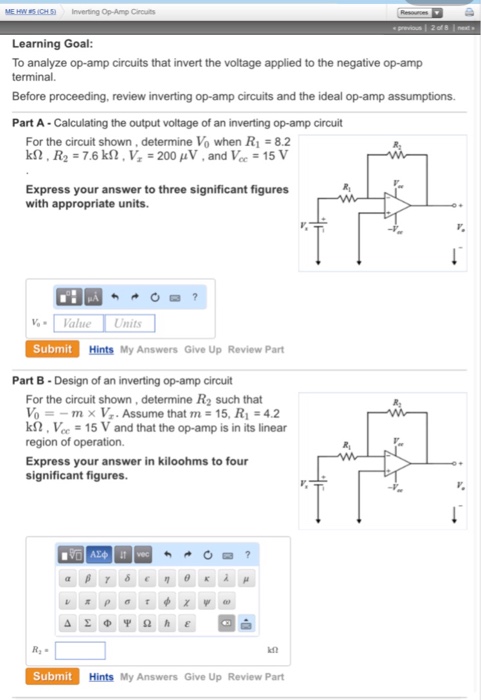 Solved To analyze op-amp circuits that invert the voltage | Chegg.com